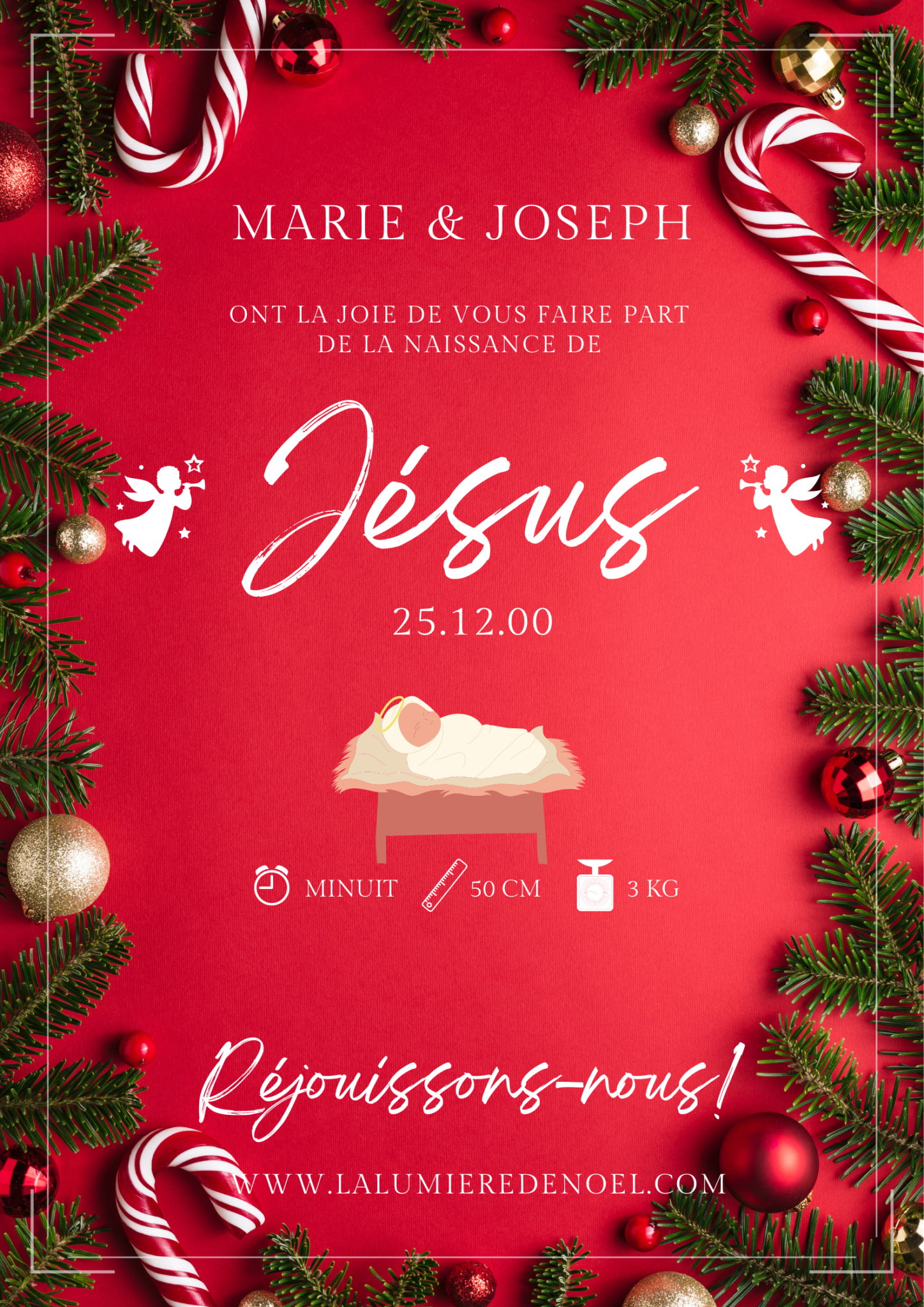 Exclusif: le faire-part de la naissance de Jésus ! - La lumière de Noël